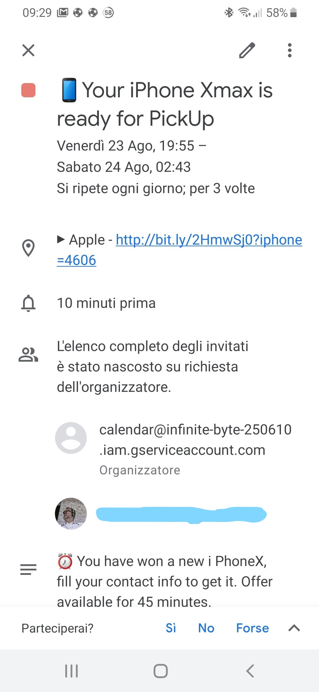 Google Calendar vittima del phishing